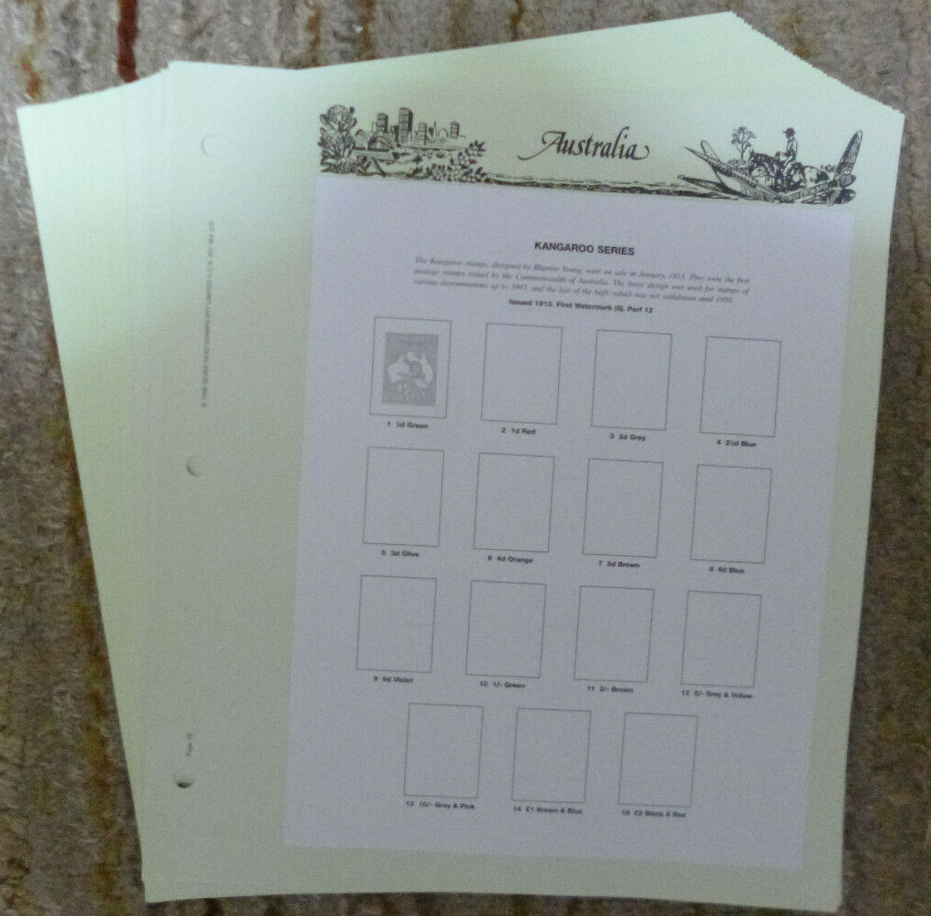 SEVEN SEAS AUSTRALIA PRE-DECIMAL 1913-1965 STANDARD STAMP ALBUM PAGES ...