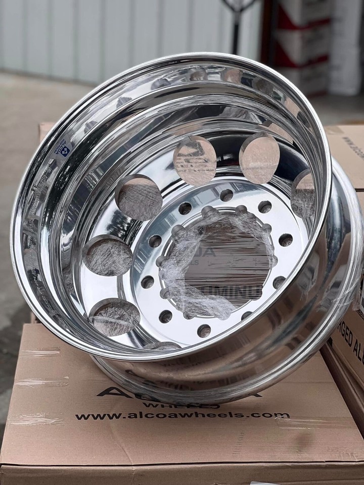 22" MEGA HOLE Alcoa Dually Wheels High Quality Polish Big Hole Dually ...