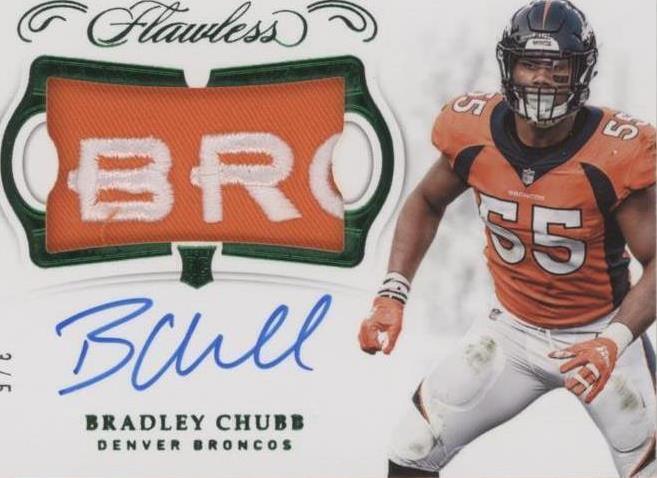 2018 Panini Flawless - Rookie Patch Autographs Bradley Chubb #RPA-BC ...