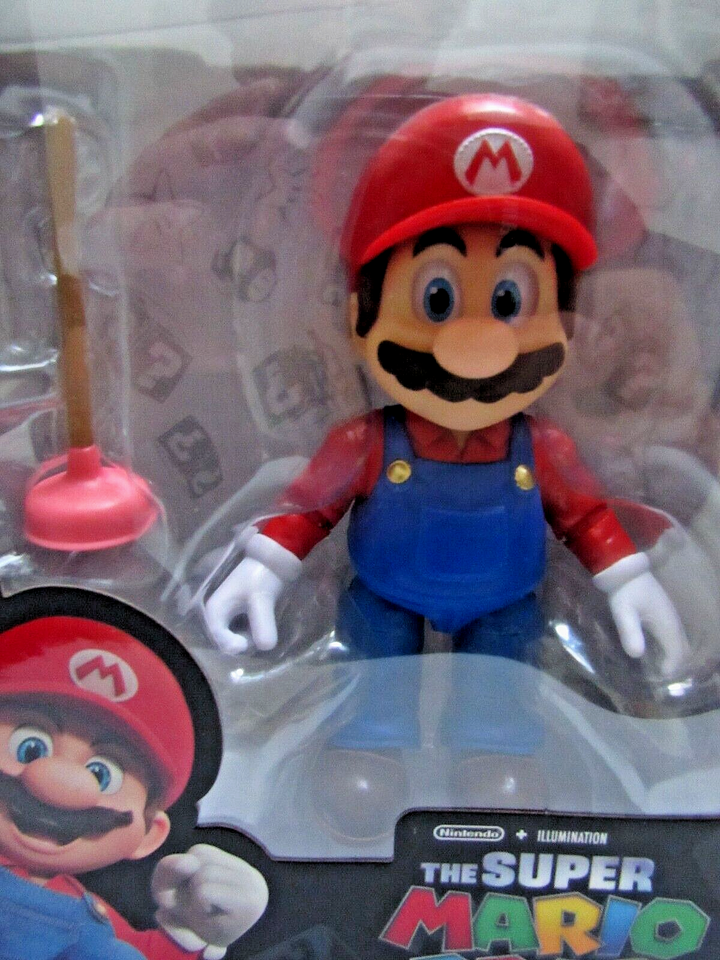 THE SUPER MARIO BROS. MOVIE 5" MARIO FIGURE WITH PLUNGER - NEW IN BOX ...