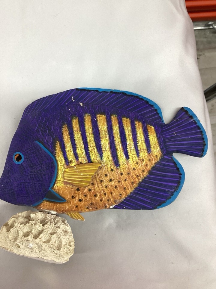 Land & Sea Collectibles Nature Series Tropical Fish Wood Hand Painted ...