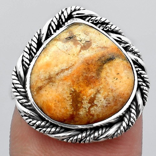 Natural Coral Jasper 925 Sterling Silver Ring s.7 Jewelry R-1013 | eBay