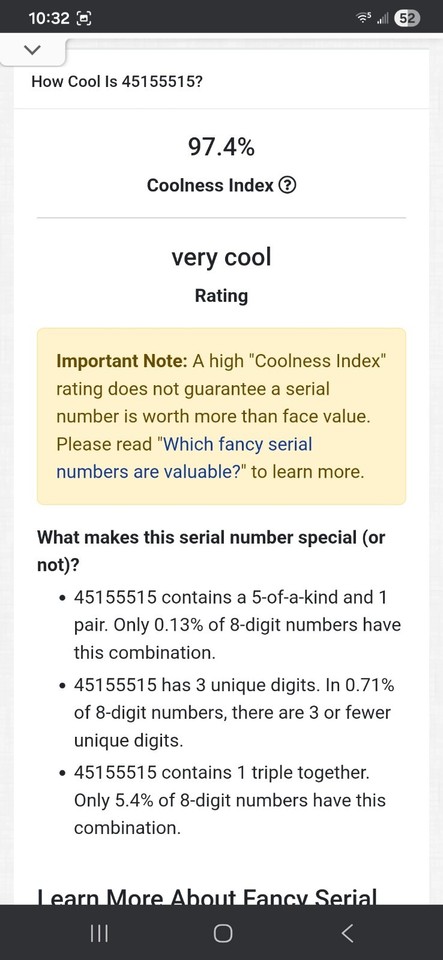 Very Cool 😎 Trinary Fancy Serial Number $1 Federal Reserve Note 🤑 | eBay