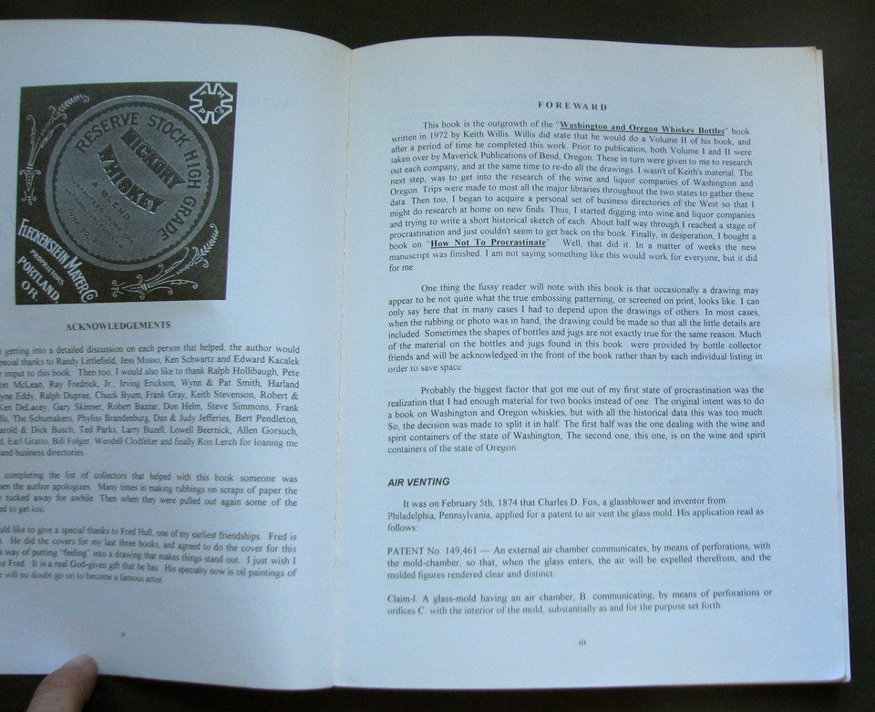 neat! old WHISKEY BOTTLES LIQUOR JUGS etc of OREGON collectors book ...