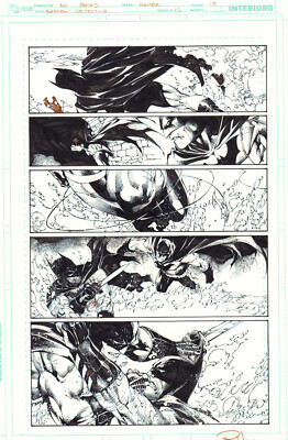 Batman Detective #10 p.13 Signed blue line ink art of Ed Benes by Rob ...
