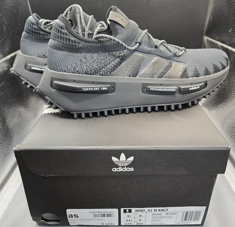 ADIDAS × NEIGHBOURHOOD collab NMD S1 N knit black trainers UK9 ID3205 ...