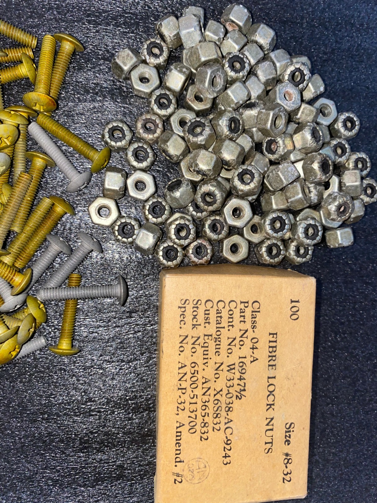 100 Steel Nuts & 100 Aluminum Bolts AN365 8-32 PHILLIPS LOCK NUT ...