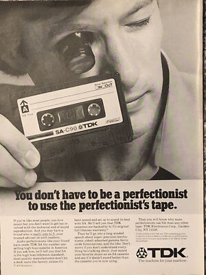 PRINT AD 1979 TDK SA-C90 Cassette Tape High Bias Don’t Have To Be ...