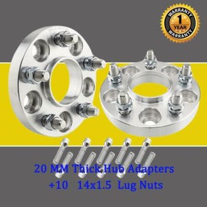 2pc 5X112 TO 5X114.3 HUB CENTRIC 14x1.5 Wheel Adapters 20MM Thick + 10 ...