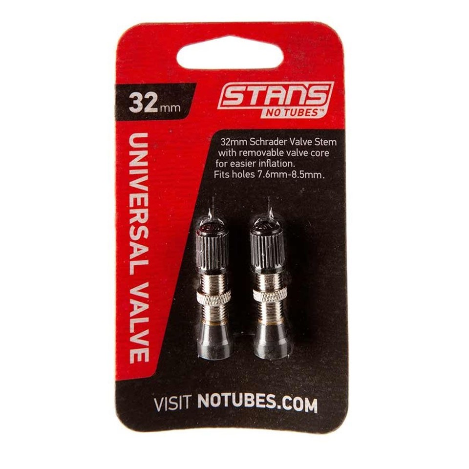 Stans No Tubes Valve Stems Universal Schrader - 32mm - 10mm Base AS0095 ...