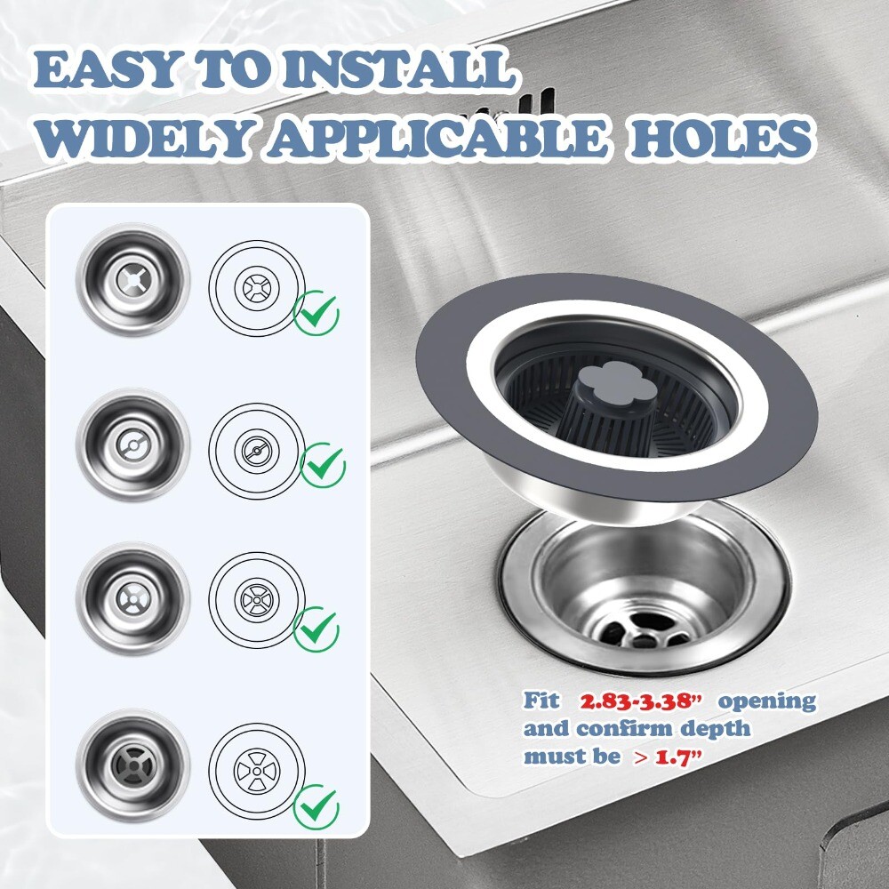 304 Stainless Steel Kitchen Sink Drain Strainer Kitchen Sink Plug | eBay