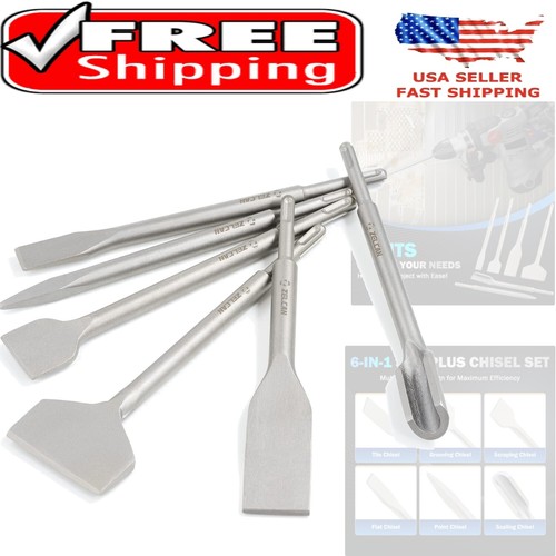 Heavy-Duty 6pc Masonry Chisel Set with Corrosion-Resistant Steel ...