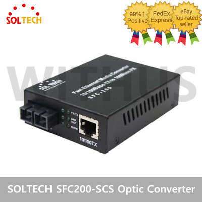 SOLTECH SFC200-SCS Fiber Optic Media Converter 10/100Mbps-TX to 100Mbps-FX_ | eBay