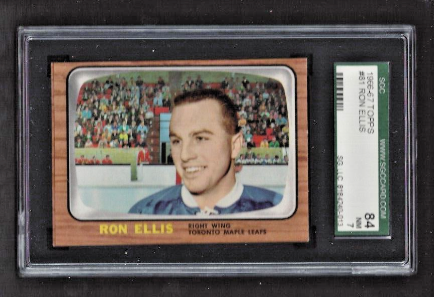 1966 Topps #81 Ron Ellis SGC 84 NM 7 Vintage Toronto Maple Leafs Hockey ...