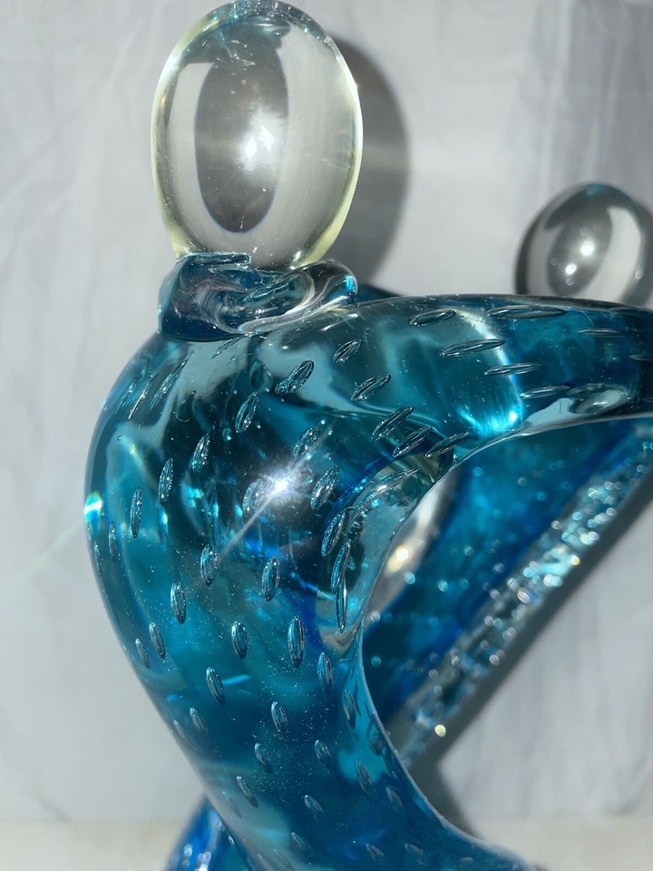 Murano Blue Glass Lovers, Embracing Figures | eBay
