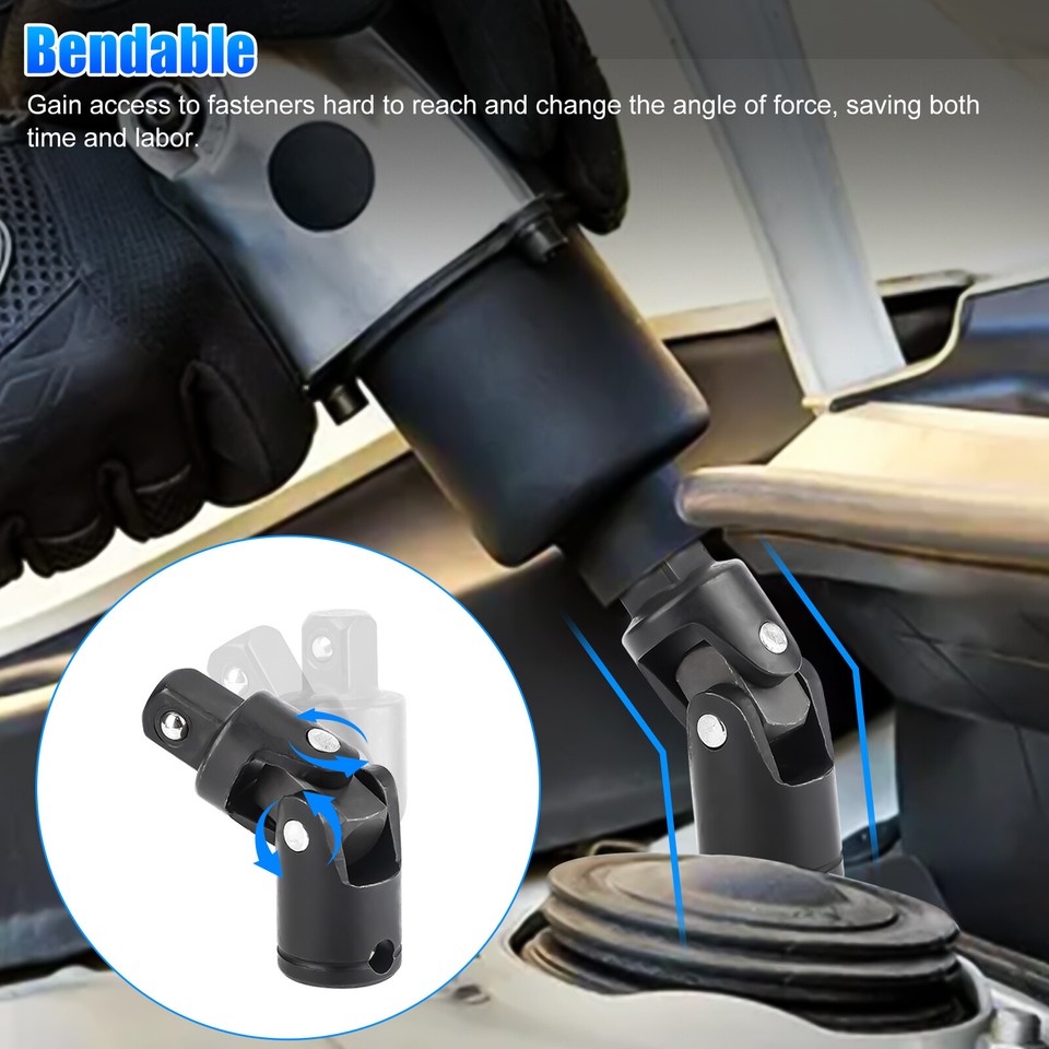 3Pcs Impact Universal Joint Socket Swivel Set 1/4" 3/8" 1/2" Drive ...
