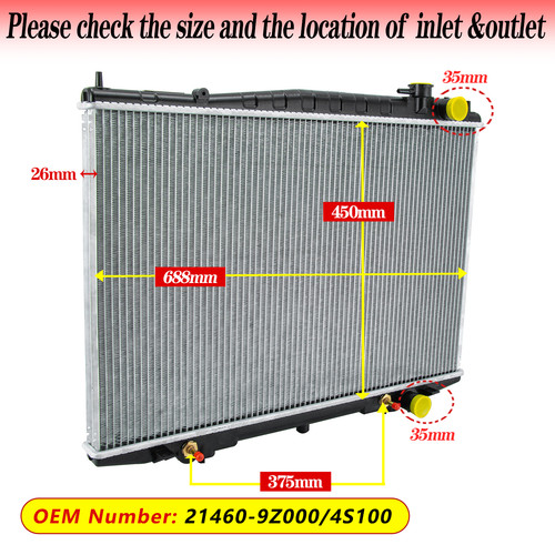 26MM RADIATOR FOR 97-08 NISSAN NAVARA D22 3.0L TURBO DIESEL 3.3L V6 ...