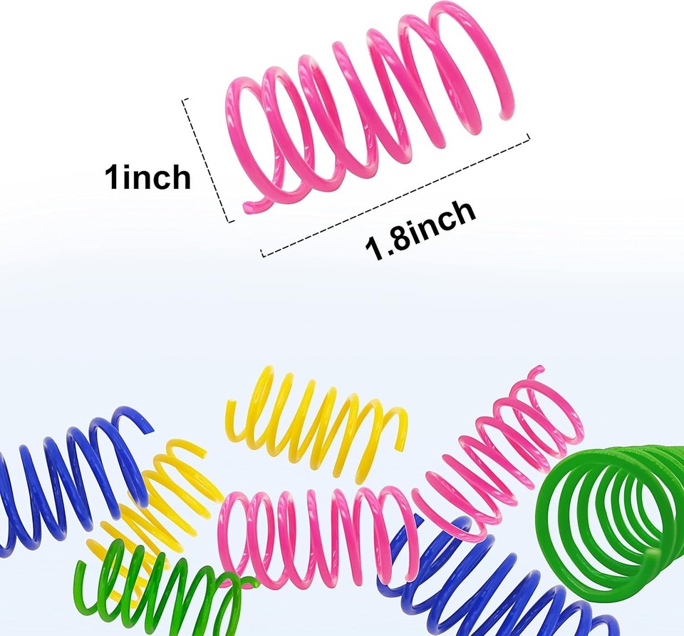 30 Packs Cat Spring Toys Plastic Springs Cat Toys Colorful for Cat ...