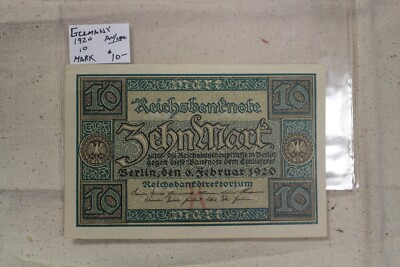 1920 Germany 10 Mark Reichsbanknote AU/UNC | eBay