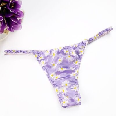 2pcs Girls 100% Silk Underwear Panties Thong for Teen Kids 12-14 Floral ...
