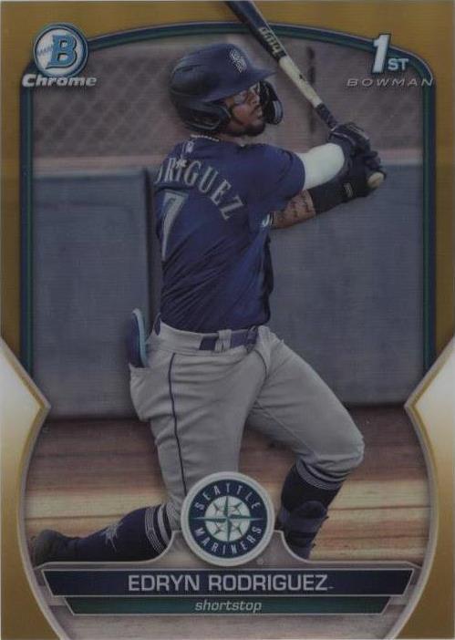 2023 Bowman Chrome - Prospects Edryn Rodriguez #BCP-185 Gold Refractor ...
