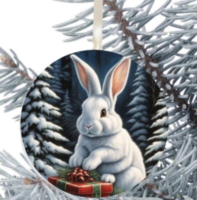 Rabbit Hanging Bauble Gift Present Decoration Christmas | eBay UK