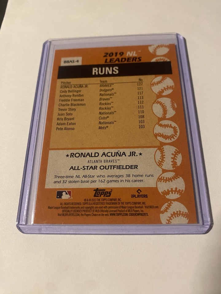 Ronald Acuna Jr 2023 Topps Update 35th Anniversary All Star Parallel ...