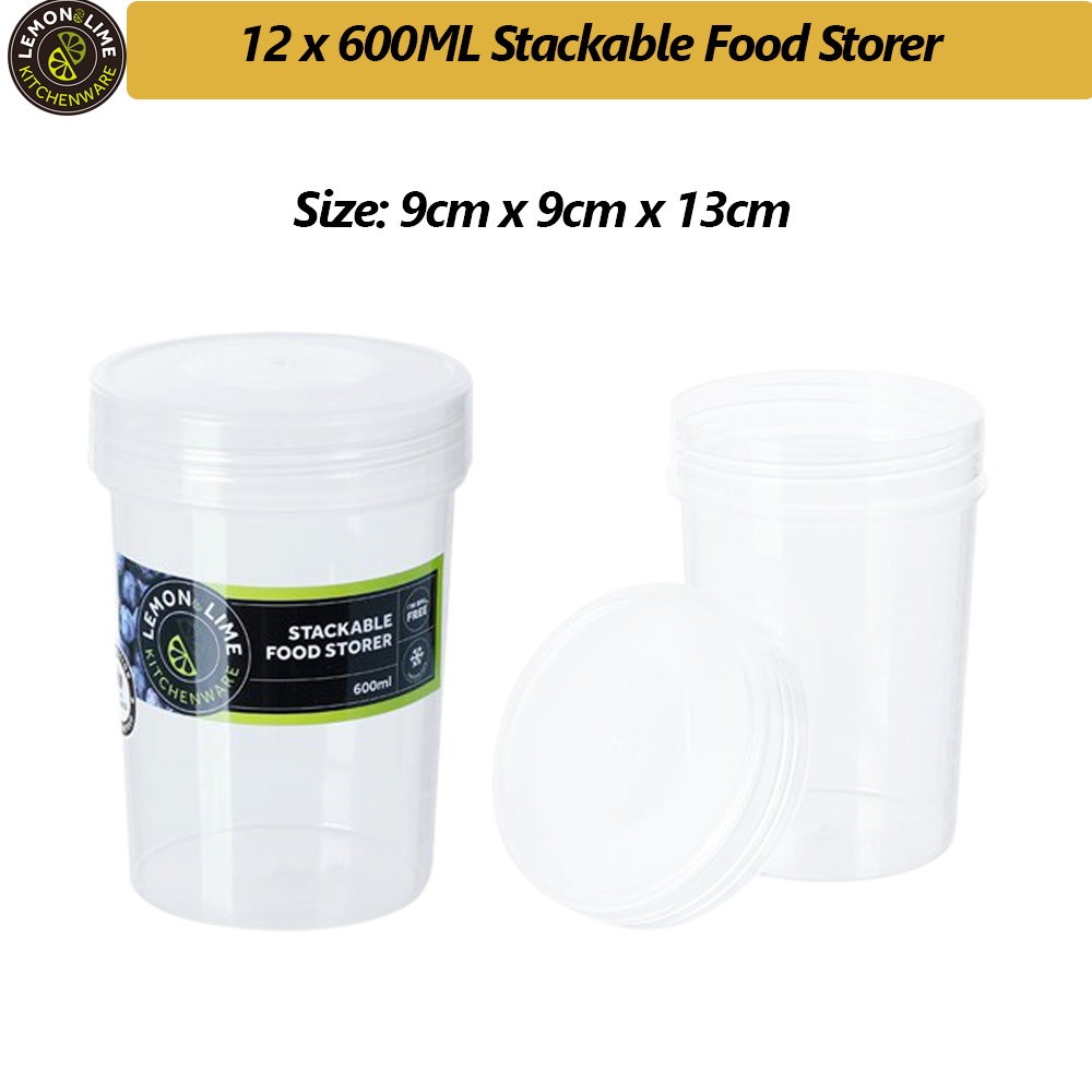 Screw Top Plastic Food Container Storer Twist Lock Food Snack Pantry ...