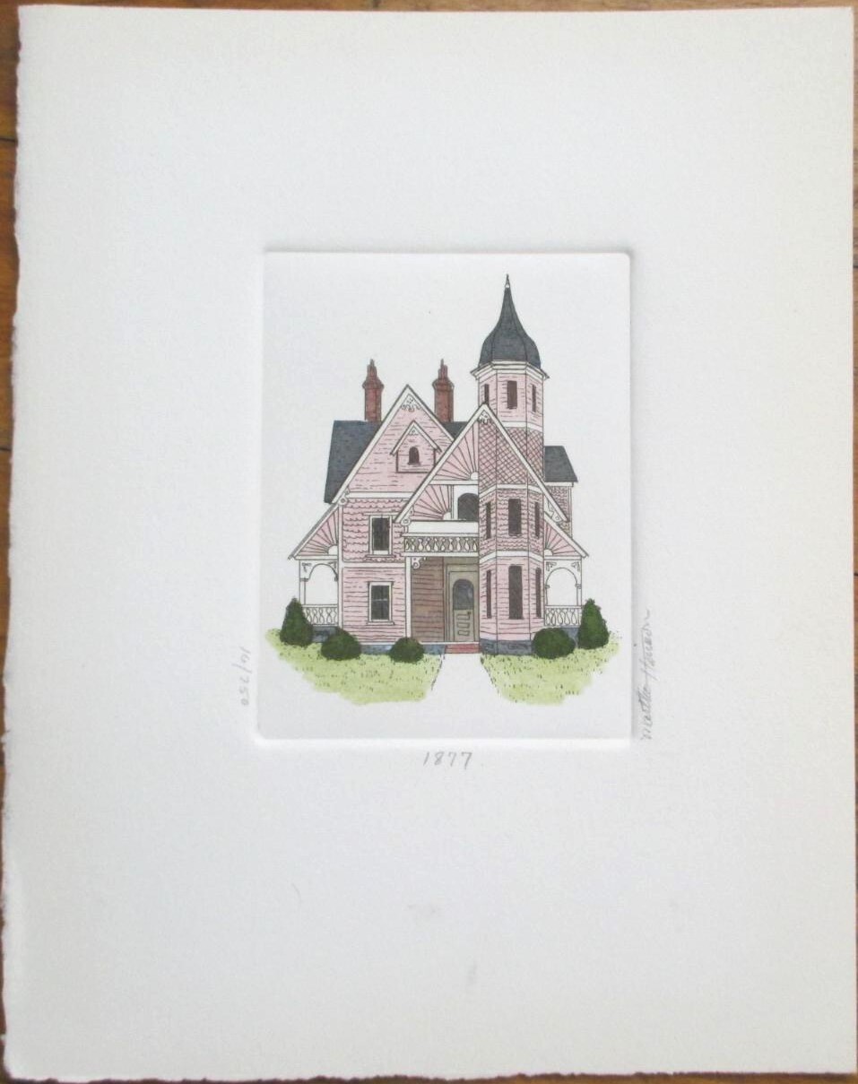 Martha Hinson Print Victorian House Home 1877, Artist Signed 10 of 750 ...