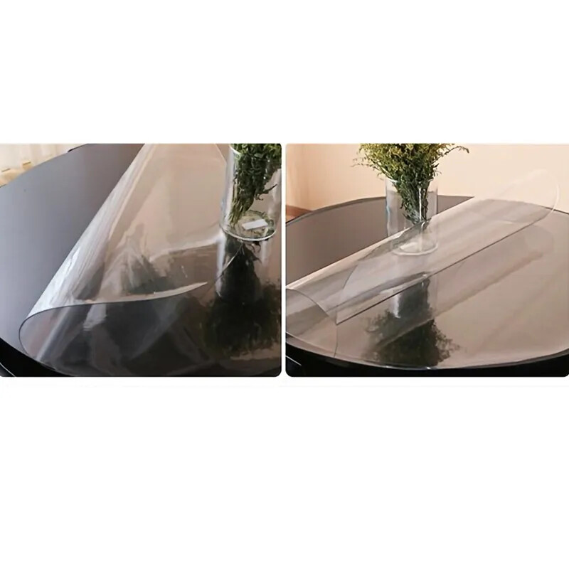 Round PVC Tablecloth, Oil-proof, Glass Soft Cloth, Table Cover ...
