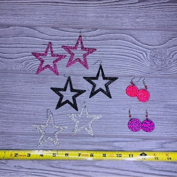 Retro star and candy earrings neon bright 90s style earrings bundle 5 ...