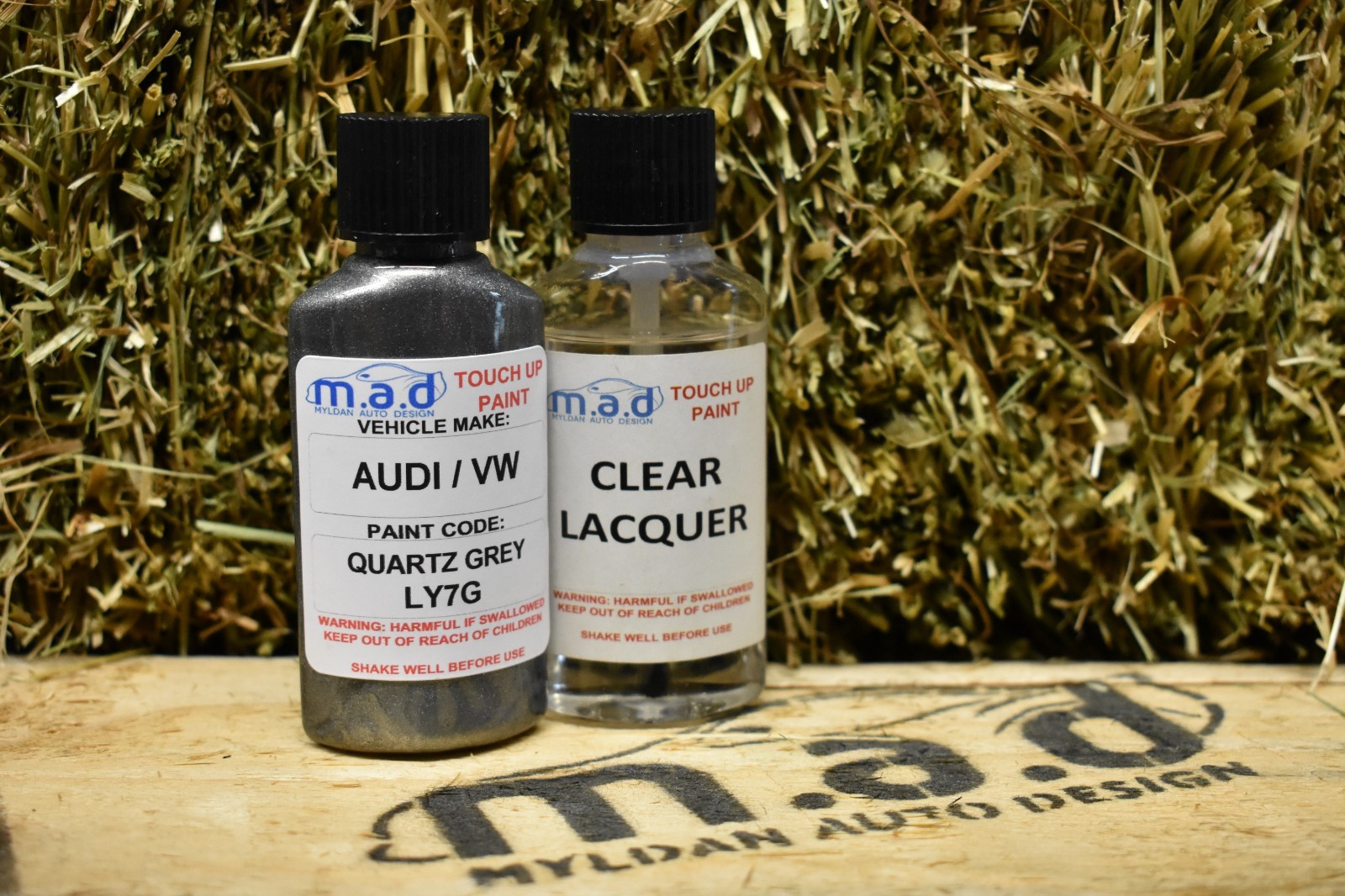 M.A.D AUDI QUARTZ GREY LY7G PAINT TOUCH UP KIT 30ML A1 A3 A4 A5 A6 TT ...