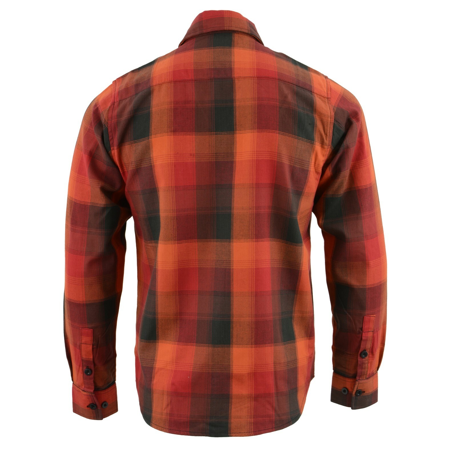 Milwaukee Leather Men's Orange-Red-Black Long Sleeve Cotton Flannel ...