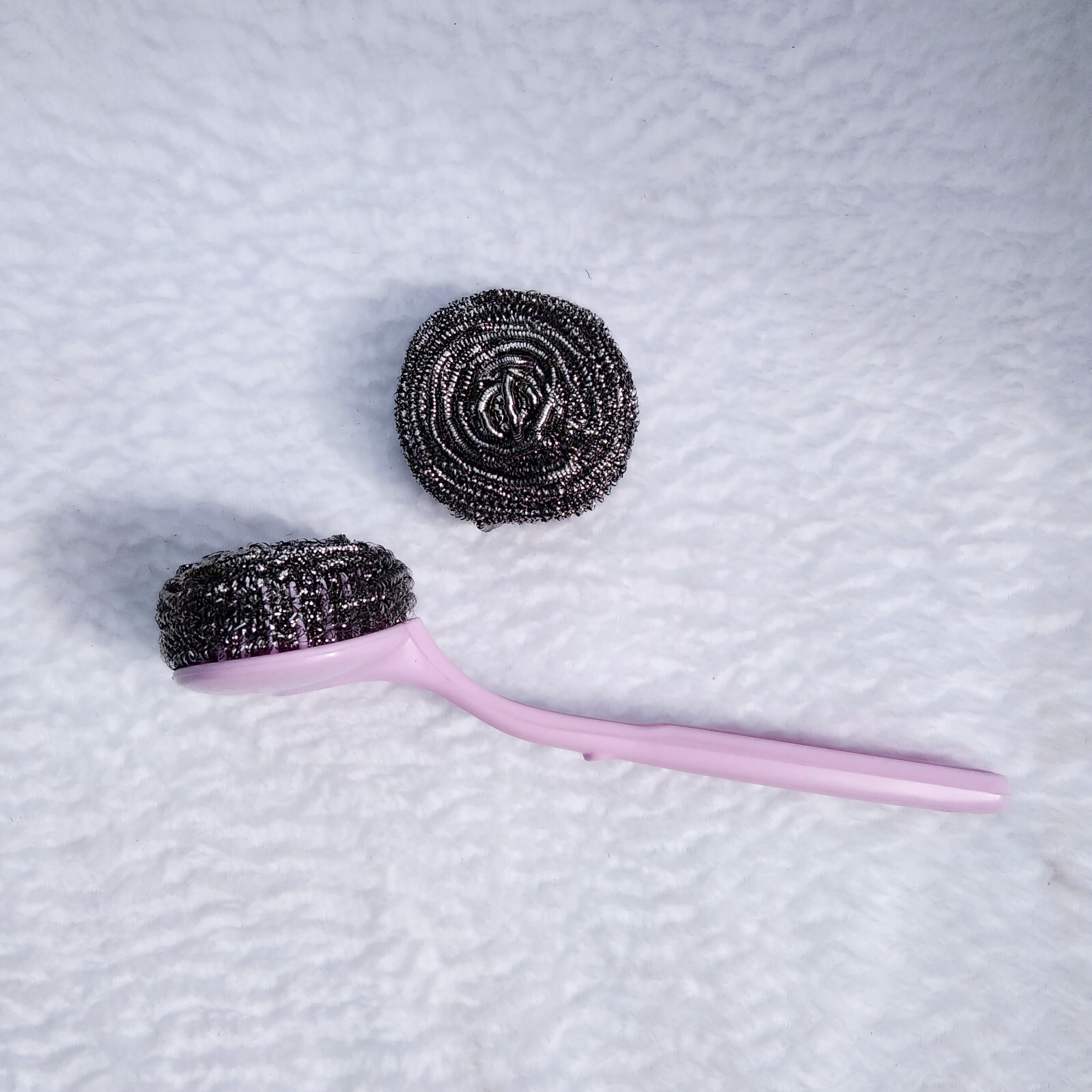 Scourer with Handle Pan Pot Dish Cleaning Kitchen Tool Stainless Steel ...