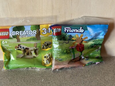 Lot 2 LEGO 30659 Friends “Flower Garden” 64 Pcs. & 30666 “Gift Animals ...