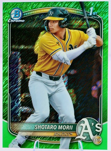 2025 Bowman Chrome SHOTARO MORII 1st Bowman Green Shimmer Refractor /99 ...