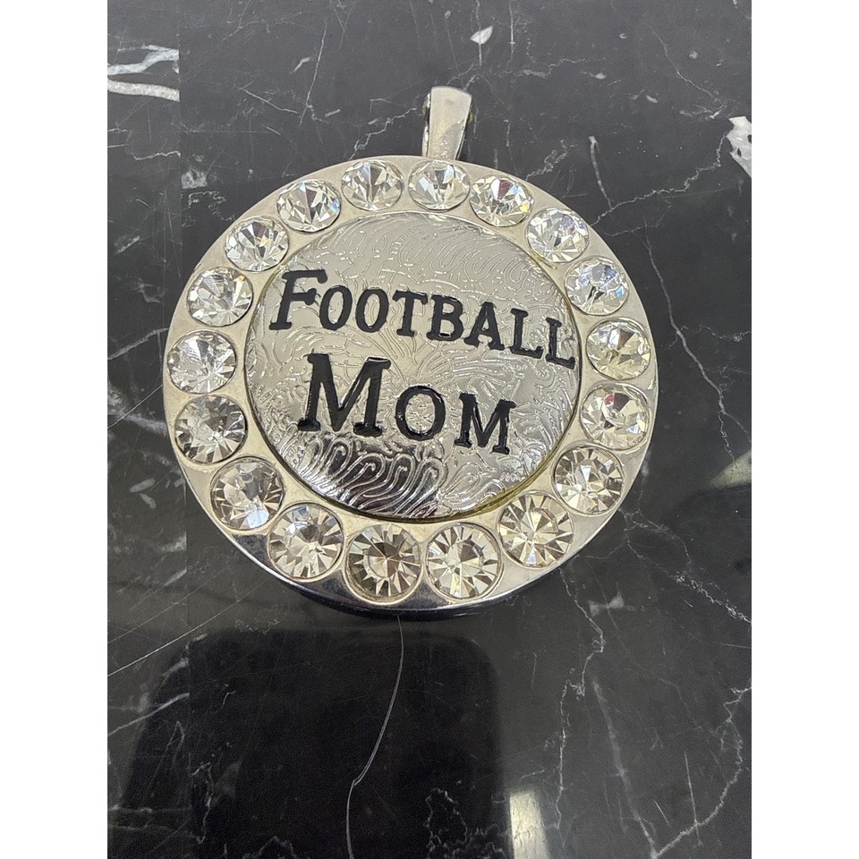 EsMar Football Mom Jewelry Set Black Stone Chip Necklace Rhinestone ...