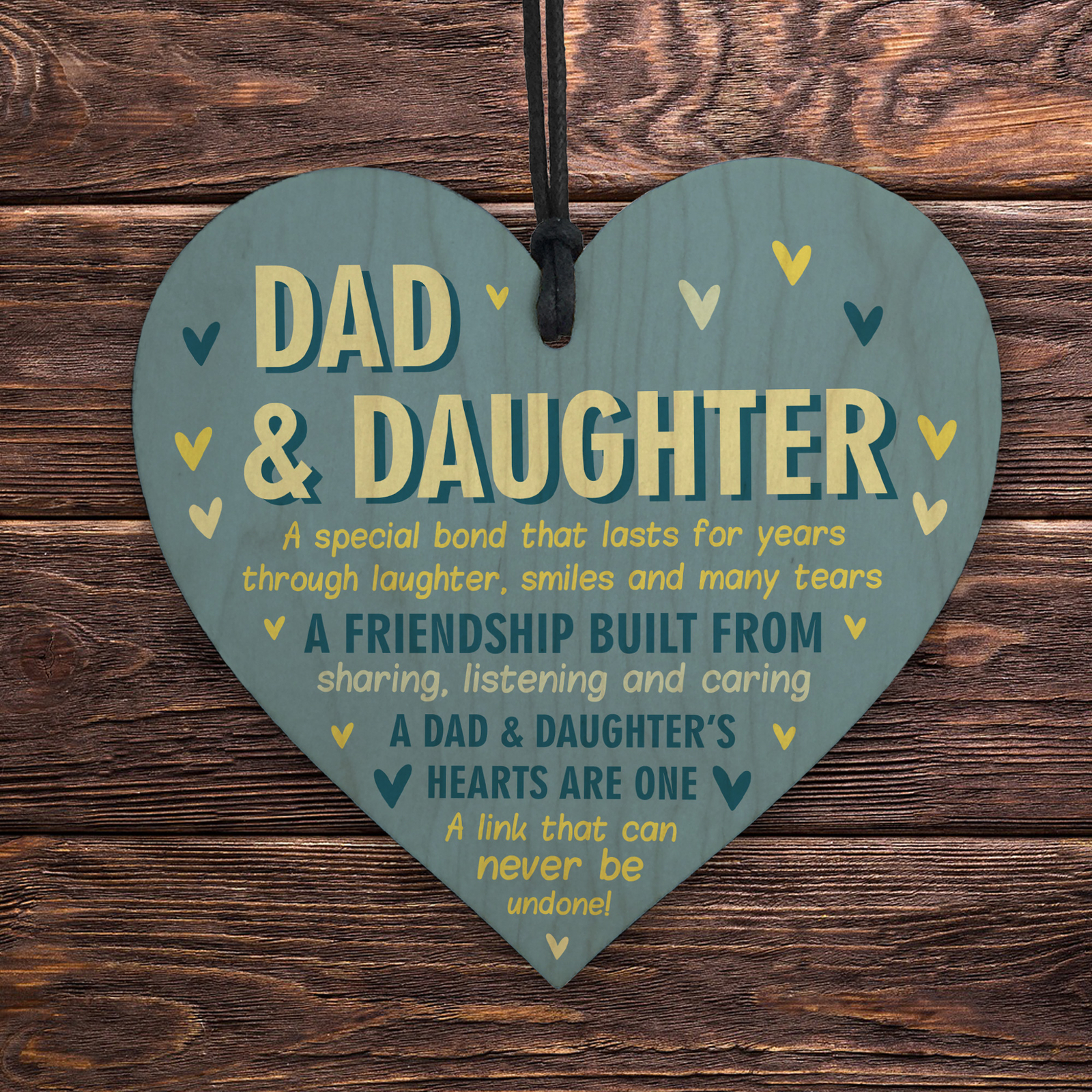 Dad And Daughter Gifts Wood Heart Sign Fathers Day Gift Birthday Gift ...