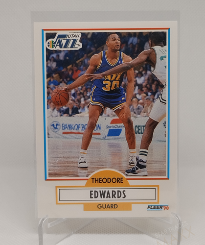1990 THEODORE EDWARDS #185 FLEER JAZZ NBA BASKETBALL CARD | eBay