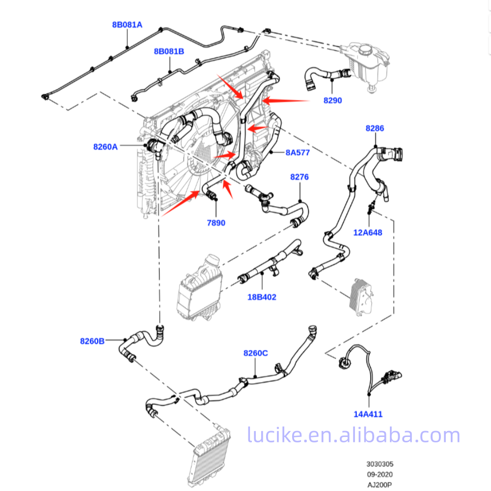 Suitable for Land Rover Discovery Sport turbocharged cooler hose ...