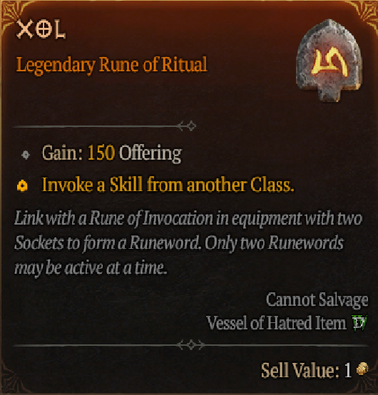 Diablo 4🔥S6 Softcore🔥1x XOL RUNE RUNEWORDS RUNES | eBay