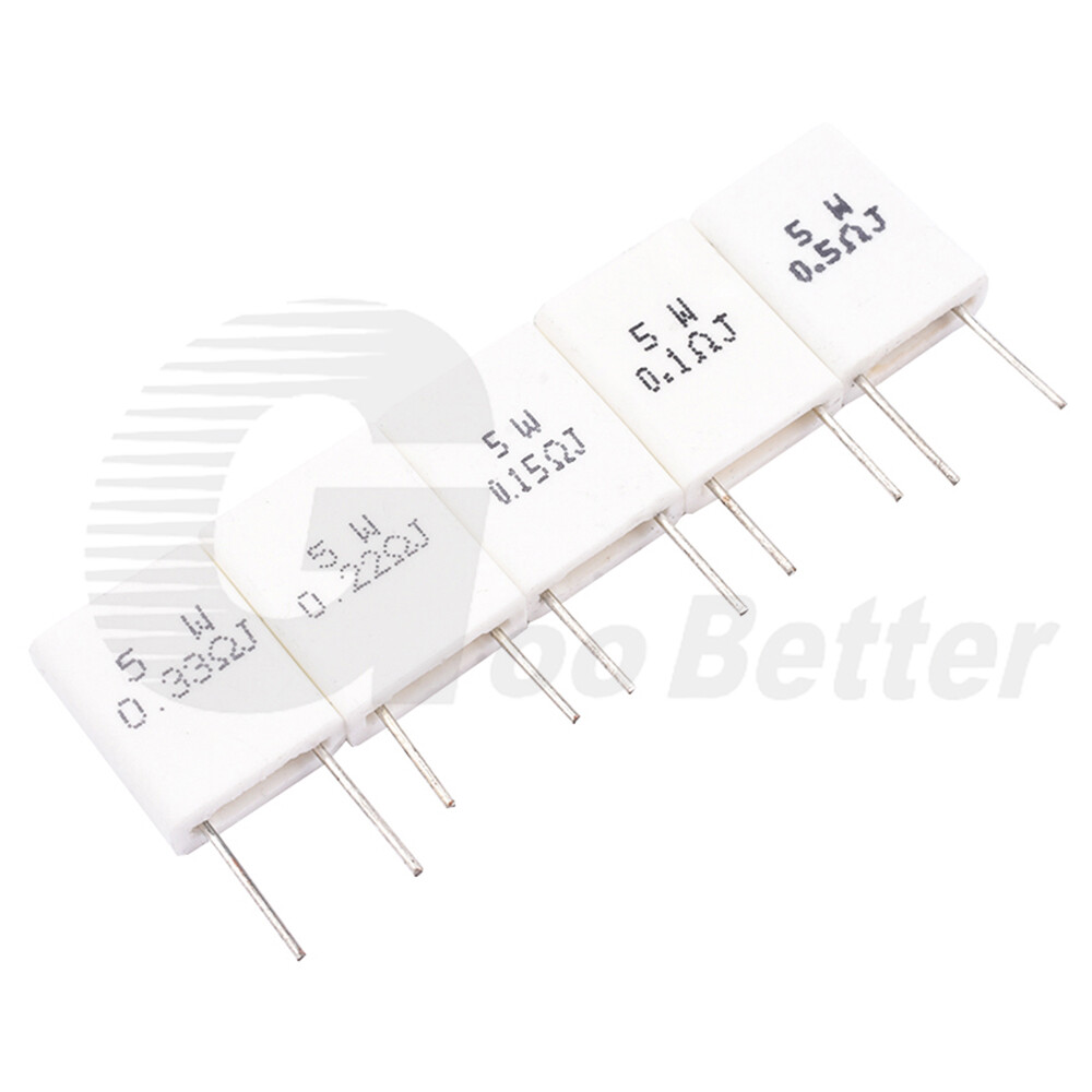 Non Inductive Ceramic Cement Resistor 5W 5% 0.1/0.15/0.22/0.25/0.33/0.5 ...