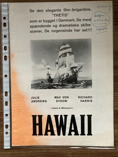 Hawaii Julie Andrews Max von Sydow R. Harris 1966 Danish Movie Press ...