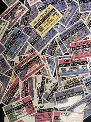 Street Racing Permit Car Truck Window Sticker Drag Racing Stickers ...