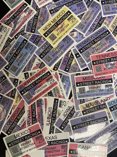 Street Racing Permit Car Truck Window Sticker Drag Racing Stickers ...