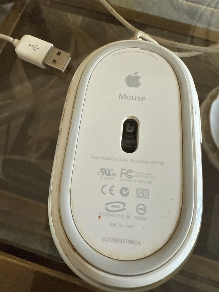 OG Apple Pro Optical Mouse M5769 USB White/Clear Works Original Buy Me ...