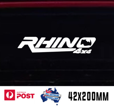 2x Rhino 4x4 Windshield Windscreen Sticker Decal WHITE 200mm | eBay ...