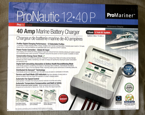 ProMariner ProNautic 1240P 12-Volts 40 Amp 3 Bank Battery Charger 63140 ...