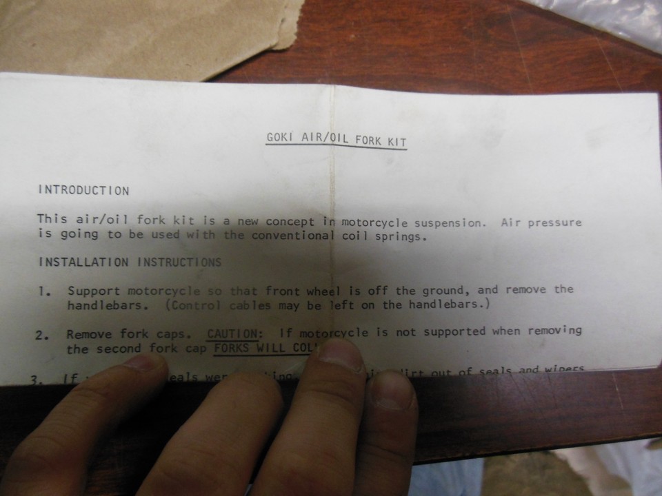 NOS Goki Air & Oil Fork Kit Fits: Yamaha 1976-1977 XS360 1977-1983 ...