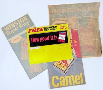 🚬 Winston & Camel Cigarette 1974 Bumper Stickers Store Display Decals ...